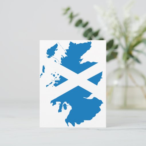 Scotland flag map postcard | Zazzle