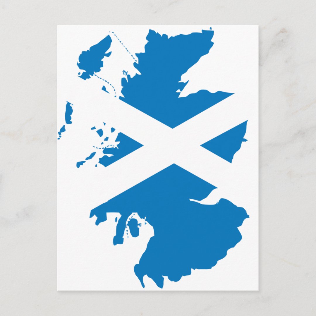 Scotland flag map postcard | Zazzle
