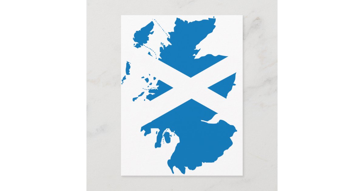 Scotland flag map postcard | Zazzle