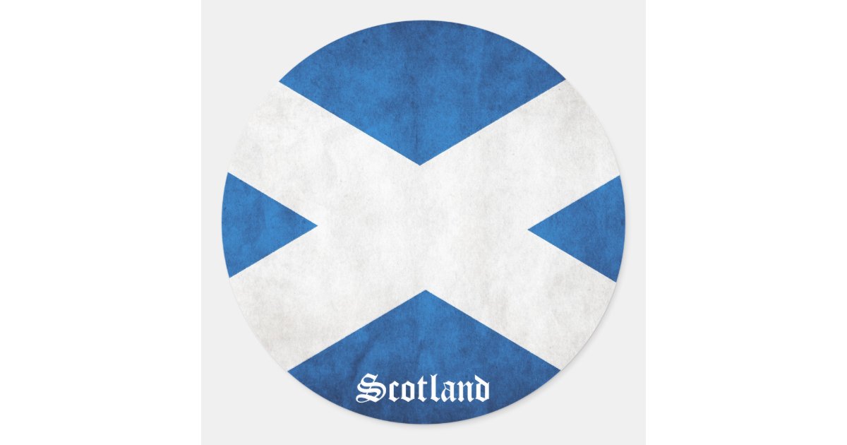 Scotland Grunge Flag Classic Round Sticker | Zazzle