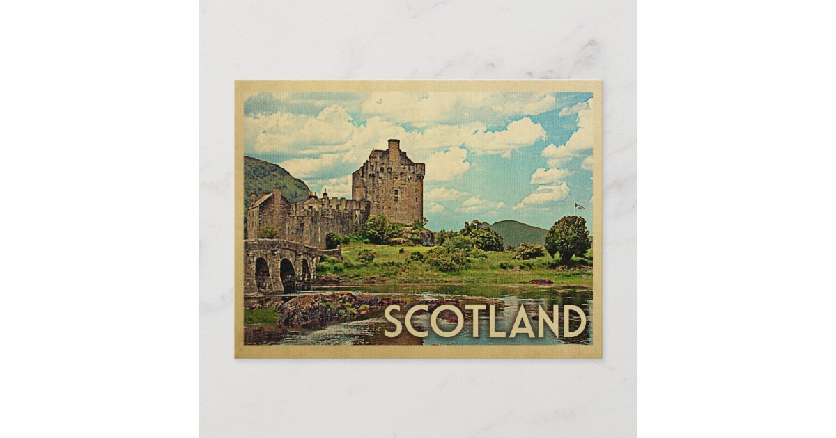Scotland Postcard Castle Vintage Travel | Zazzle
