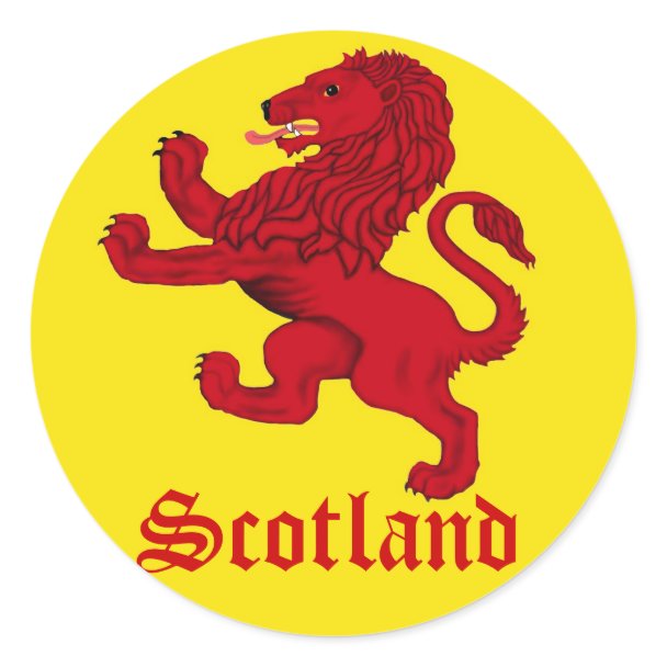 Scotland red Rampant Lion on black Fabric | Zazzle.com
