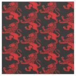 Scotland red Rampant Lion on black Fabric | Zazzle