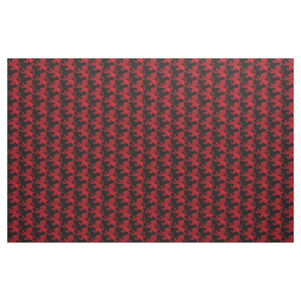 Scotland red Rampant Lion on black Fabric | Zazzle