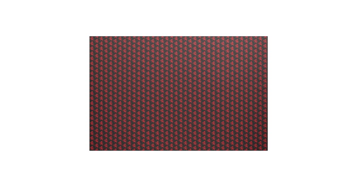 Scotland red Rampant Lion on black Fabric | Zazzle
