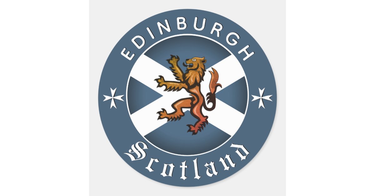 Scotland Sticker, Edinburgh, Scottish Flag Classic Round Sticker | Zazzle