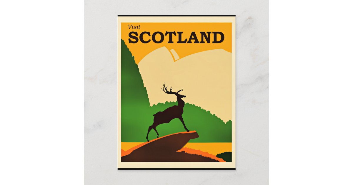 Scotland vintage travel poster postcard | Zazzle