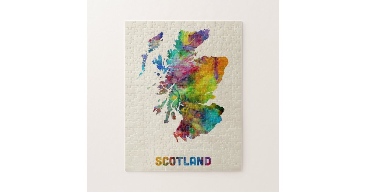 Scotland Watercolor Map Jigsaw Puzzle | Zazzle