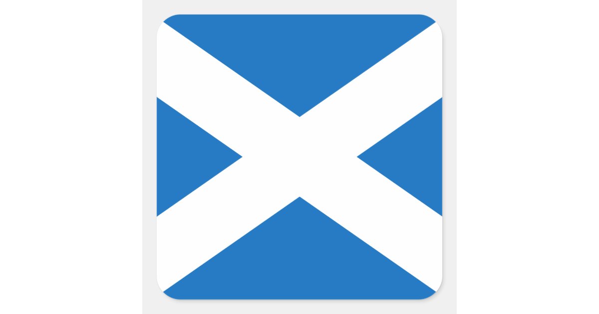 Scotland's Saltire,Scottish Flag (Official Color) Square Sticker | Zazzle