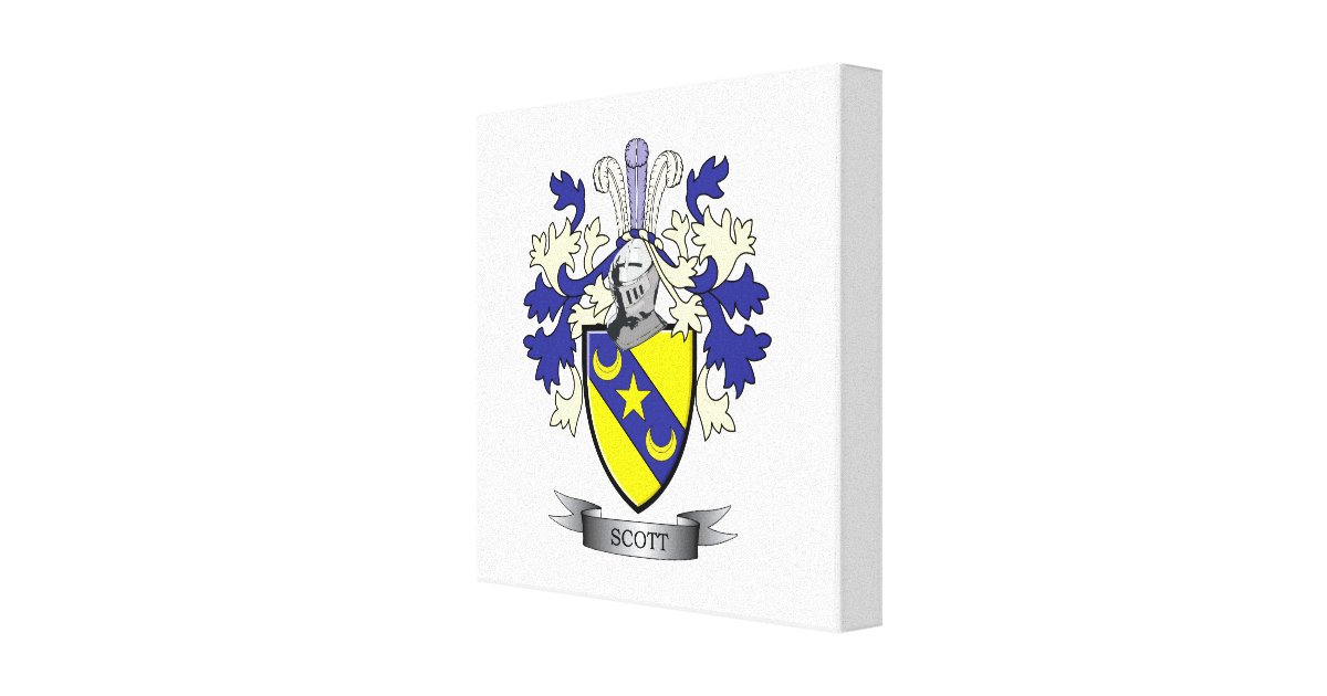 Scott Family Crest Coat of Arms Canvas Print | Zazzle
