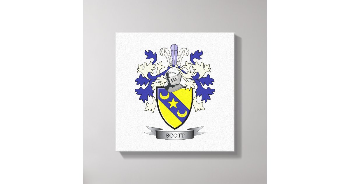 Scott Family Crest Coat of Arms Canvas Print | Zazzle