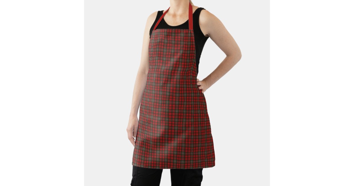 Scott Red Weathered Original Scottish Tartan Apron | Zazzle
