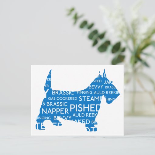 scottie Auld Reekie Scottish Slang.png Postcard | Zazzle