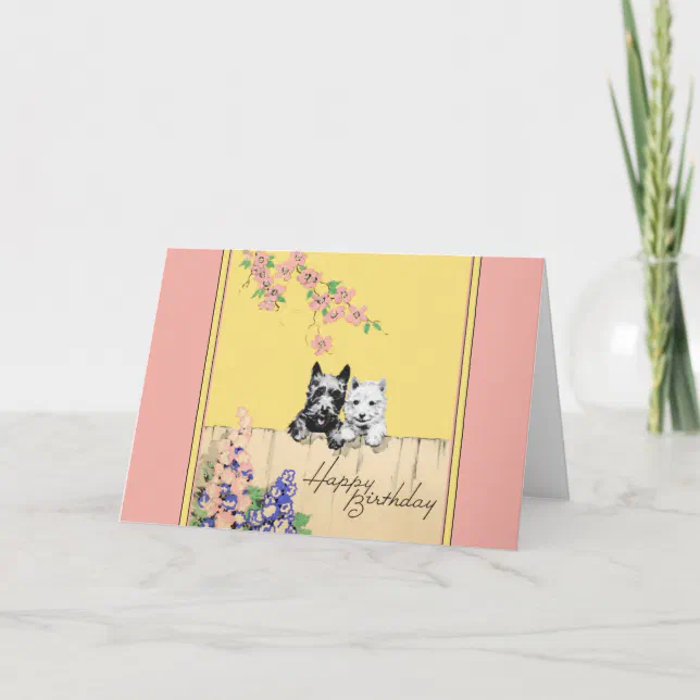 Scottie Dog Birthday card for a lady or young girl | Zazzle