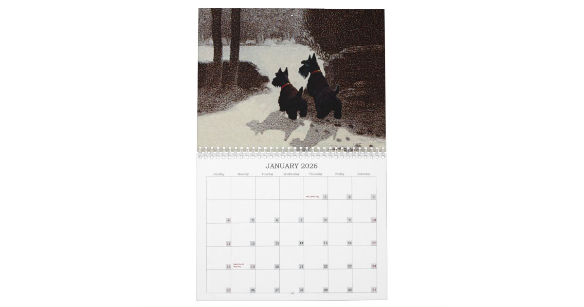 Scottie Dog Calendar | Zazzle