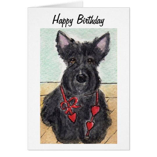 Scottie dog Scottish terrier birthday card art | Zazzle.com