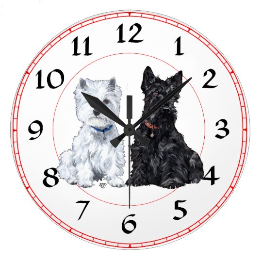 Scottie & Westie Clock | Zazzle.com