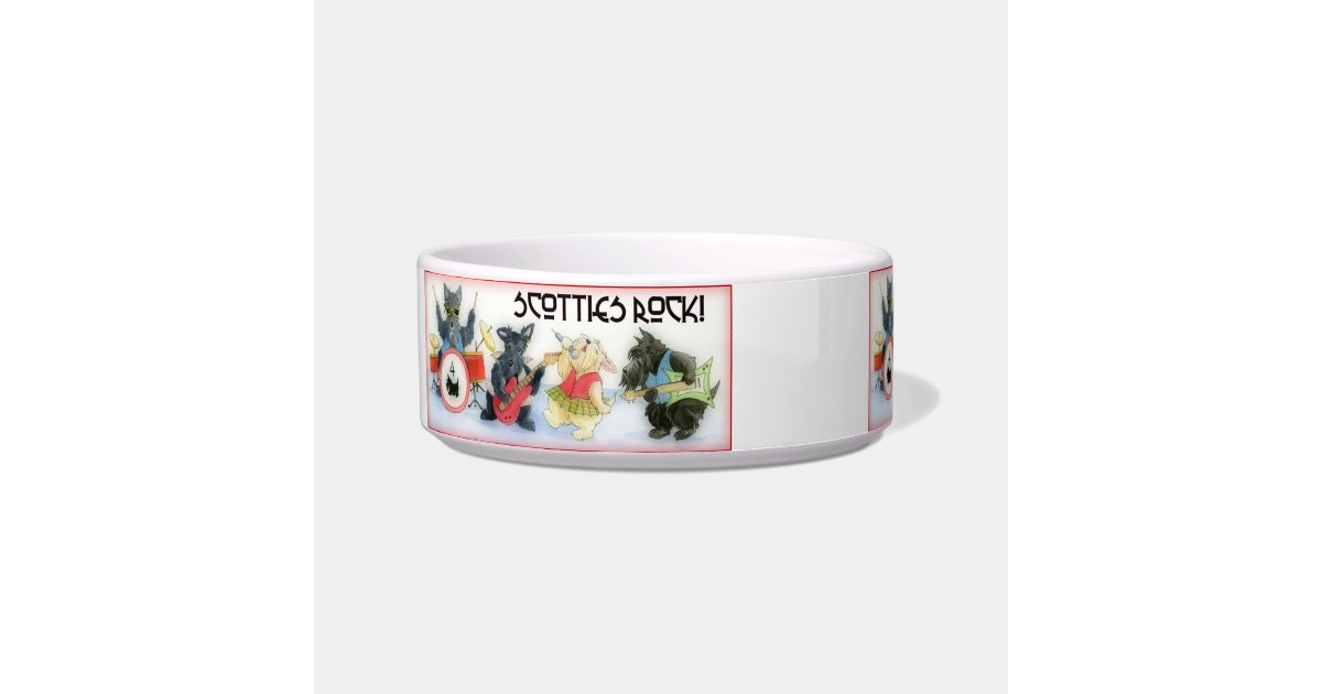 Scotties Rock Ceramic Dog Bowl- Customizable Bowl | Zazzle
