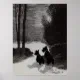 Scotties Surreal Winter Night Poster | Zazzle