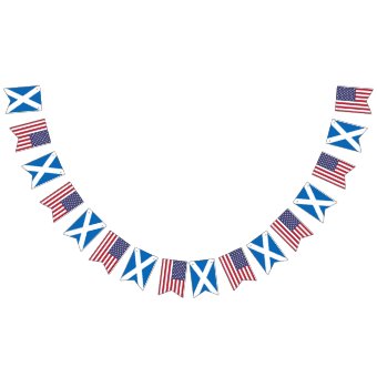 Scottish American Flags, Party Scotland / USA Bunting Flags | Zazzle