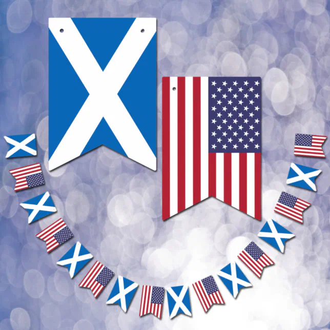 Scottish American Flags, Party Scotland / USA Bunting Flags | Zazzle
