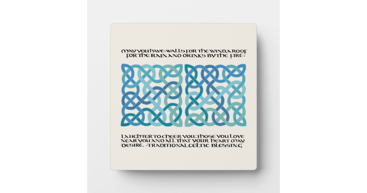Scottish Blessing Calligraphy with Celtic Knots Plaque | Zazzle