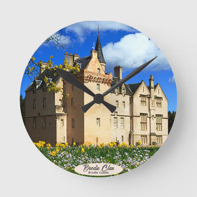 Scottish Brodie Clan's Castle Photo Wall Clock | Zazzle