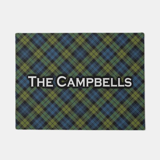 Scottish Campbell Tartan Welcome Mat | Zazzle