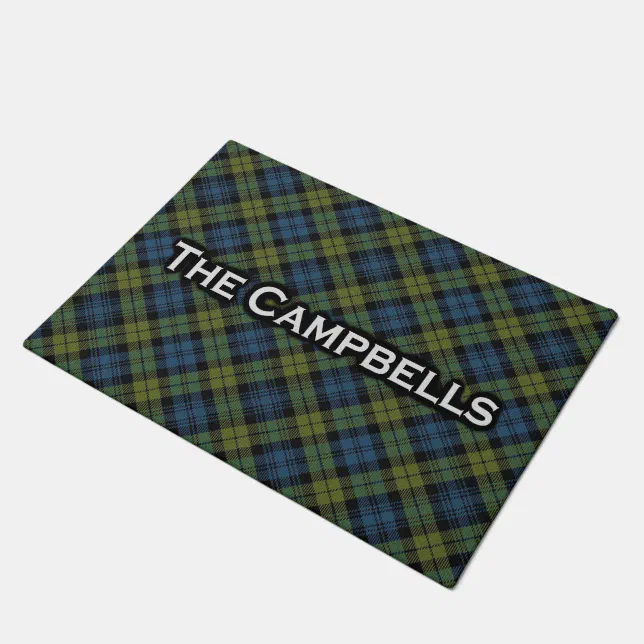 Scottish Campbell Tartan Welcome Mat | Zazzle