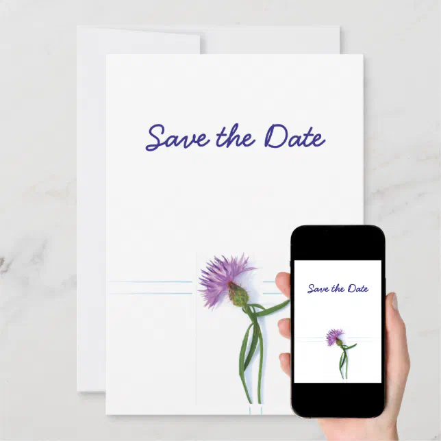 Scottish, Celtic Wedding Thistle Theme Save the Da Invitation | Zazzle