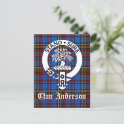 Scottish Clan Anderson Crest & Tartan Postcard | Zazzle