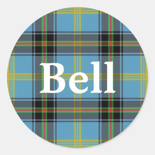 Scottish Clan Bell Tartan Plaid Classic Round Sticker | Zazzle.com