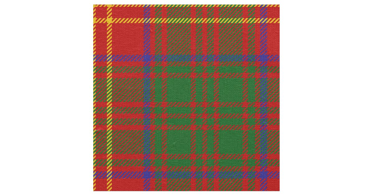 Scottish Clan Burns Tartan Plaid Fabric | Zazzle