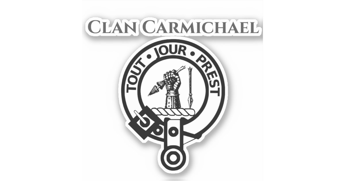 Scottish Clan Carmichael Crest Badge Sticker | Zazzle