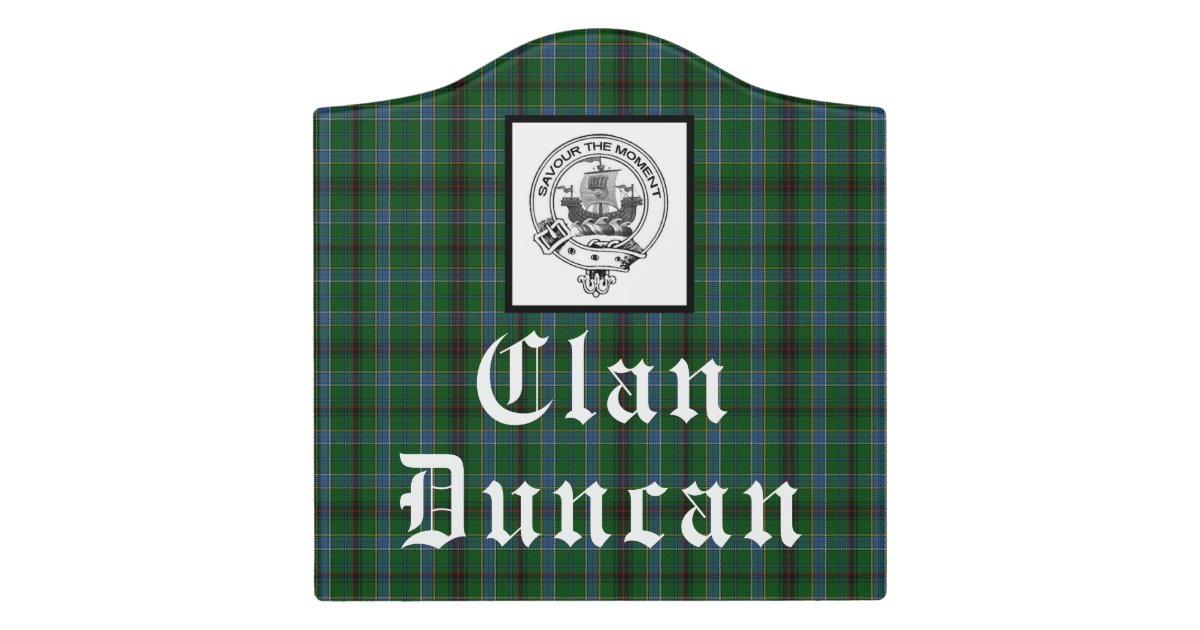 Scottish Clan Duncan Crest Badge & Tartan Door Sign | Zazzle