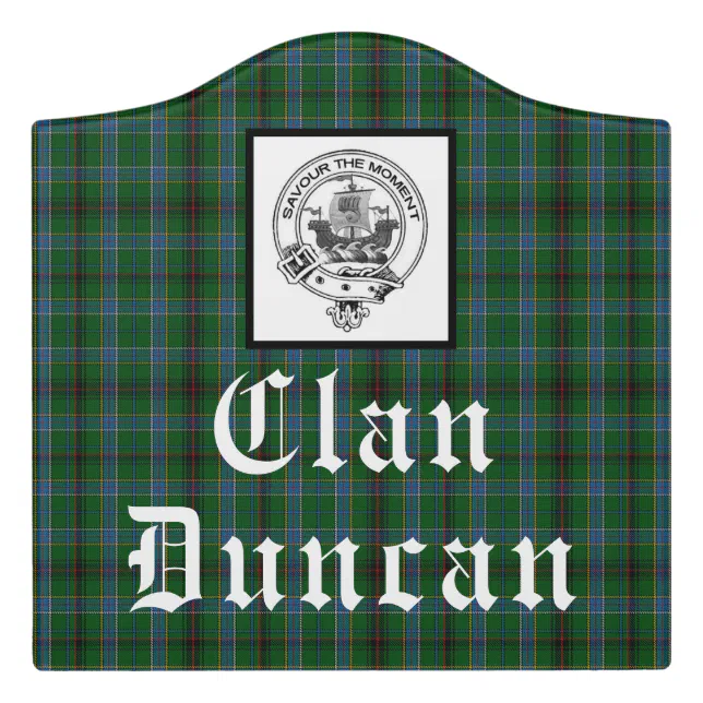 Scottish Clan Duncan Crest Badge & Tartan Door Sign | Zazzle