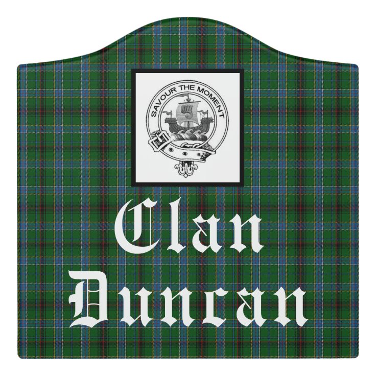 Scottish Clan Duncan Crest Badge & Tartan Door Sign | Zazzle