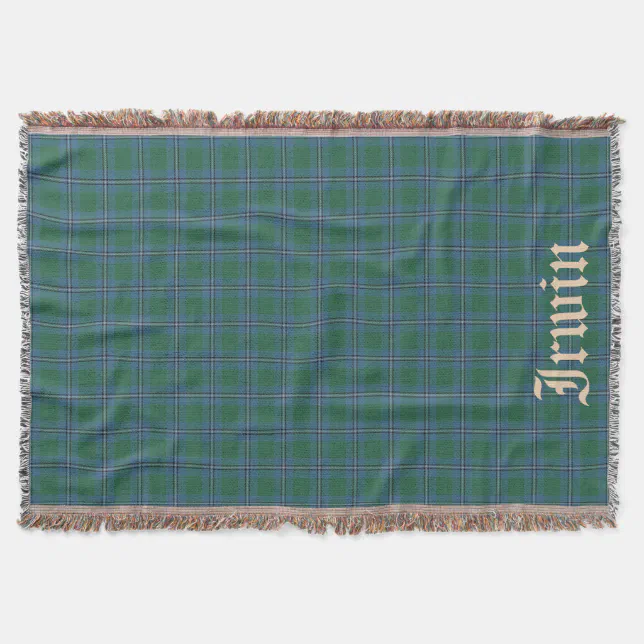 Scottish Clan Irwin Tartan with name 2 Throw Blanket | Zazzle