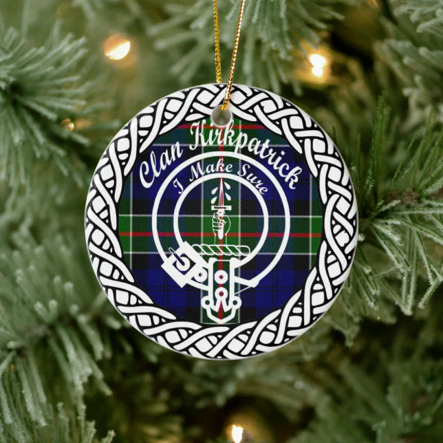 Scottish Clan Kirkpatrick Tartan and Crest Ceramic Ornament | Zazzle