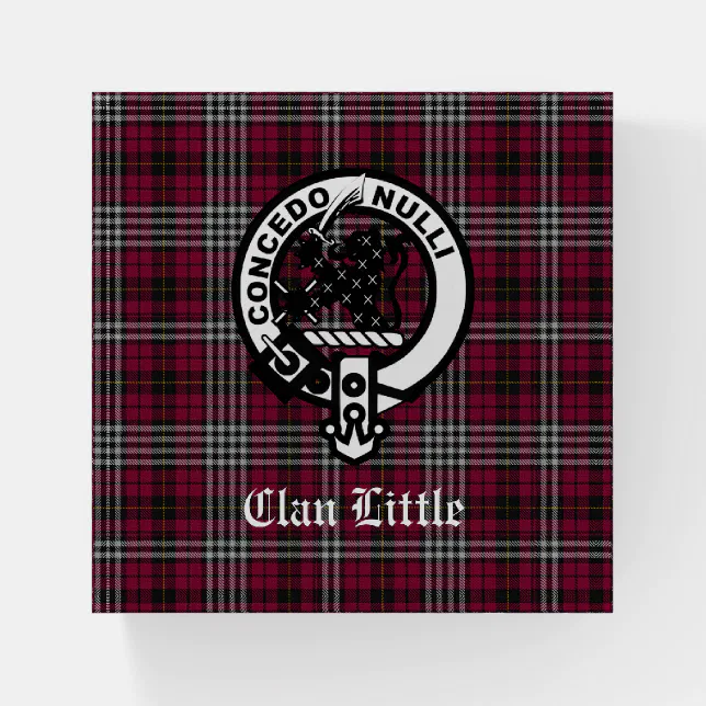Scottish Clan Little Crest Badge and Tartan Custom Paperweight | Zazzle