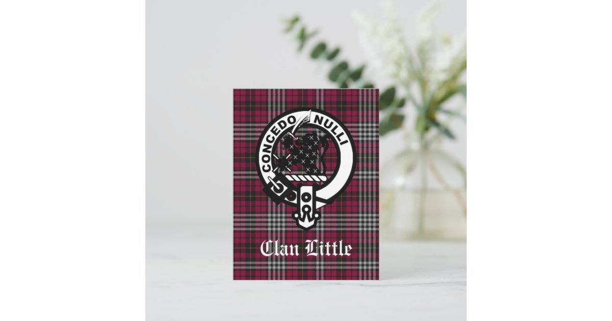 Scottish Clan Little Crest Badge and Tartan Custom Postcard | Zazzle