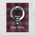 Scottish Clan Little Crest Badge and Tartan Custom Postcard | Zazzle