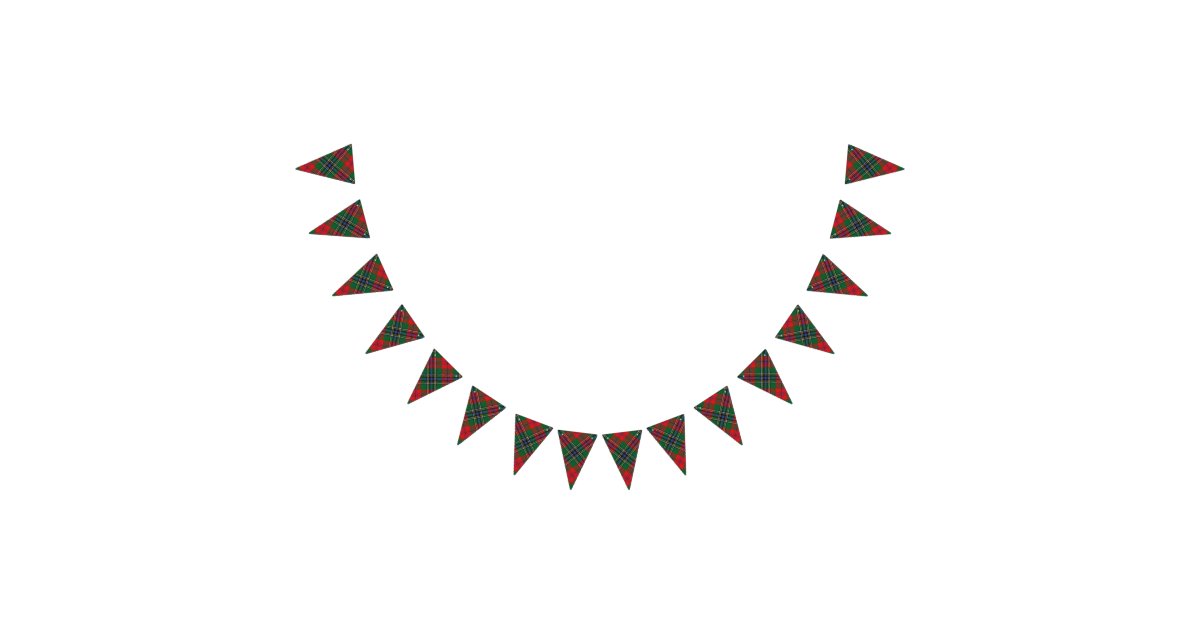 Scottish Clan MacLean Red Tartan Bunting Flags | Zazzle