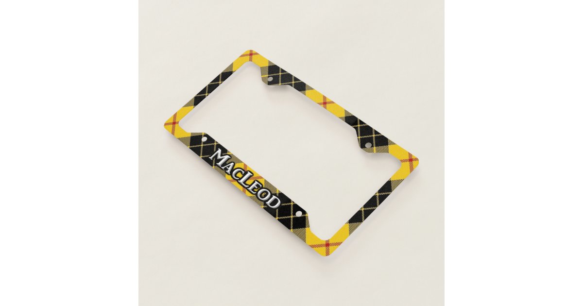 Scottish Clan MacLeod Tartan Plaid License Plate Frame | Zazzle