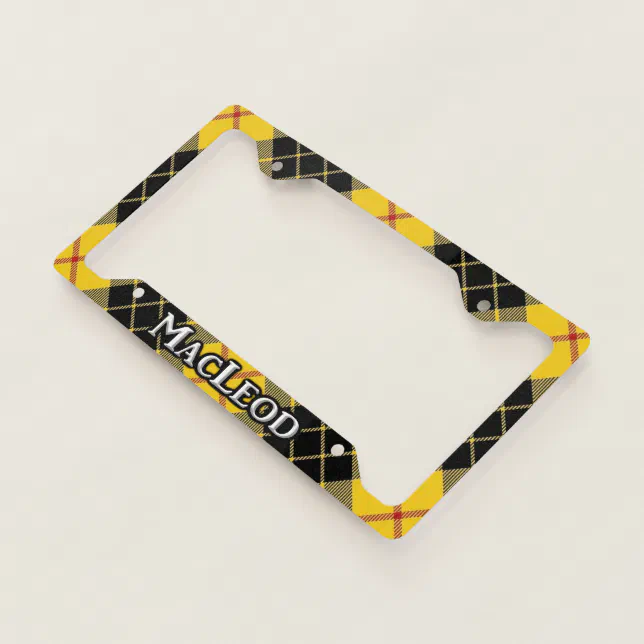 Scottish Clan MacLeod Tartan Plaid License Plate Frame | Zazzle