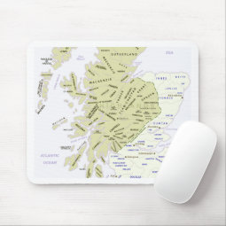 Scottish Clan Map of Scotland Mouse Pad | Zazzle