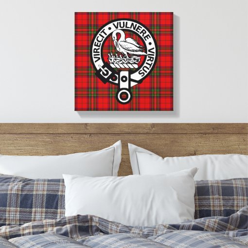 Scottish Clan Stuart Tartan and Crest Canvas Print | Zazzle