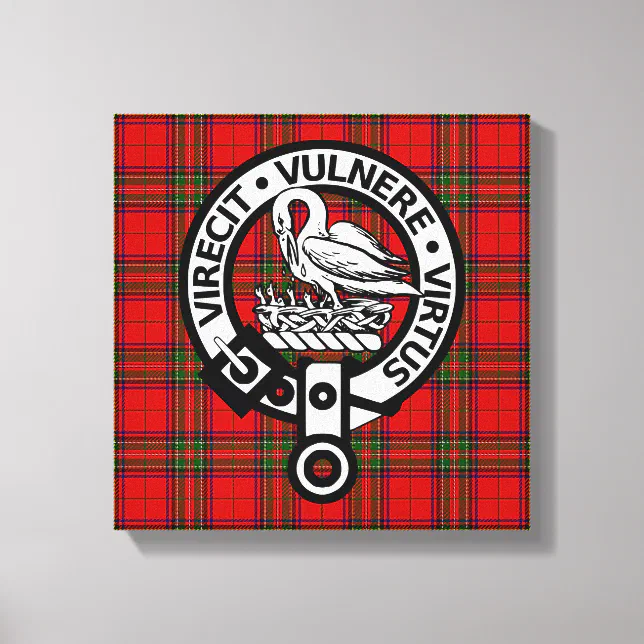 Scottish Clan Stuart Tartan and Crest Canvas Print | Zazzle