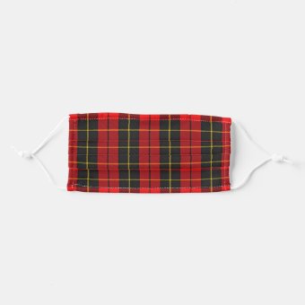 Scottish Clan Wallace Red and Black Tartan Plaid Adult Cloth Face Mask ...