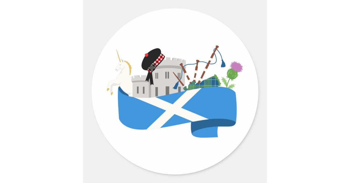 Scottish Classic Round Sticker | Zazzle